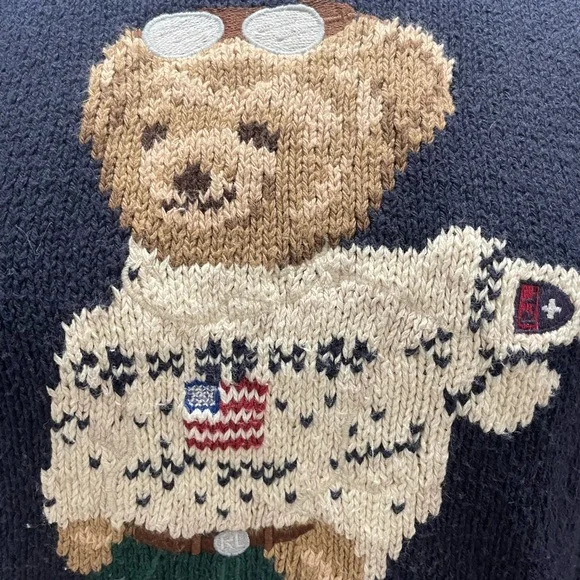 Vintage Rare Polo Sport Ralph Lauren Polo Bear Knit Sweater Women's ...